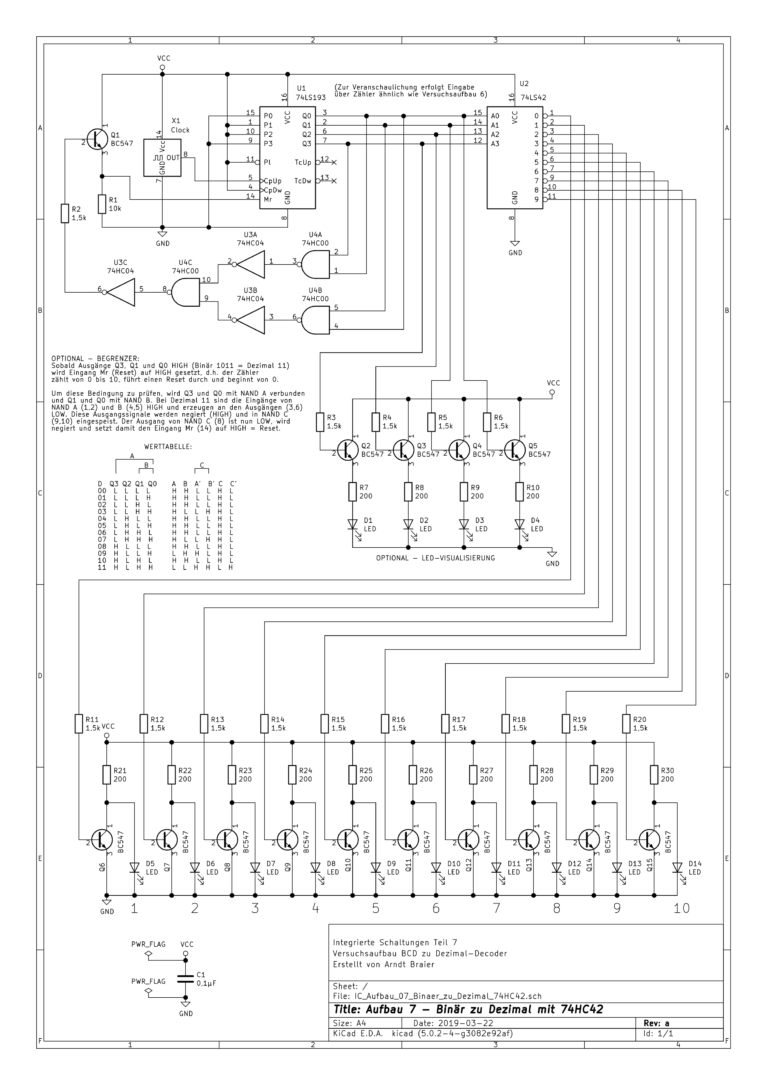 Basteln mit integrierten Schaltungen Teil 7 – Binär zu Dezimal | Arndt ...